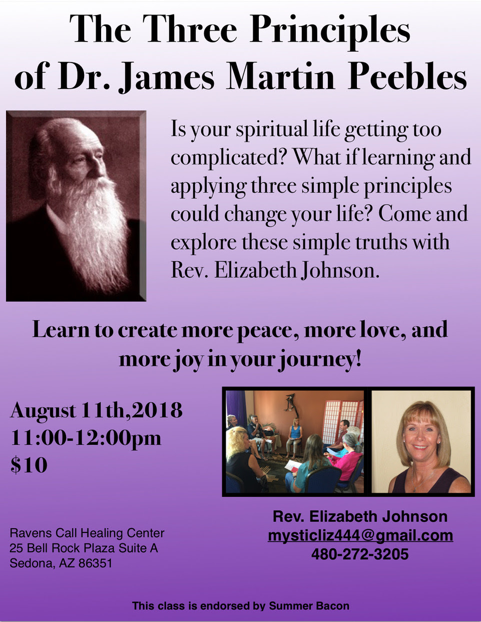Three Principles of Dr. James Martin Peebles – August 11, 2018 | Raven ...